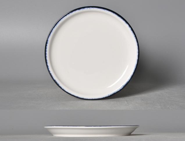 Blue Rim Edge Ray Series Round Plate 7.5" | COMESOON