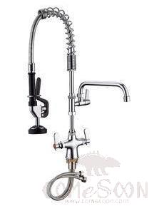 Copper Pre Rinse Faucet, Mini Single Hole Dual Temperature W/Swivel ...